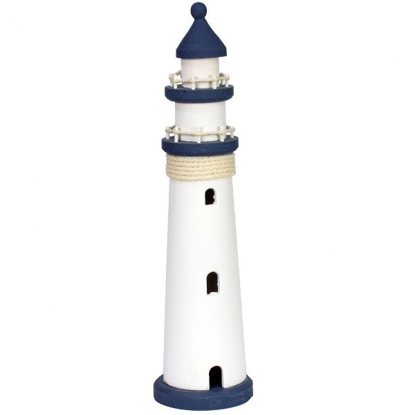 Nauticalia Wooden Lighthouse- blue/white- 48cm (52755)