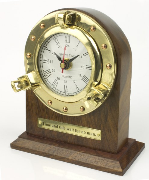 Nauticalia Porthole Desk Clock- 15cm (5736)